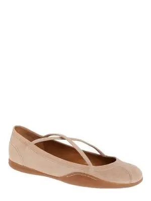 ATP ATELIER Sella Flat Suede Ballet Flats - Cipria
