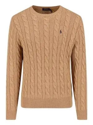 Polo Ralph Lauren Polo Ralph Lauren Cable Knit Crew Neck Sweater Brown