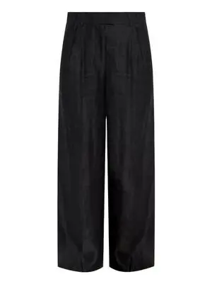 ALLSAINTS Charley Pleated Wide-leg Trousers - Black