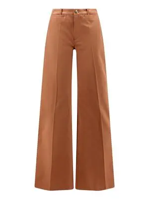Chloé CHLOE Flared Cotton Trousers Orange