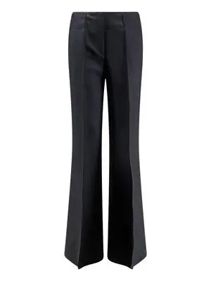 Seafarer Virgin Wool And Silk Flared Trousers - Black