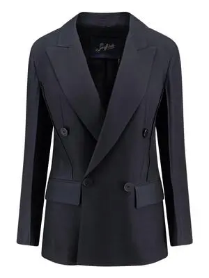 Seafarer Carmen Virgin Wool And Silk Blazer - Black