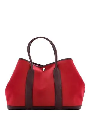 Hermès 36 Garden Party Tote Toile And Leather - Red