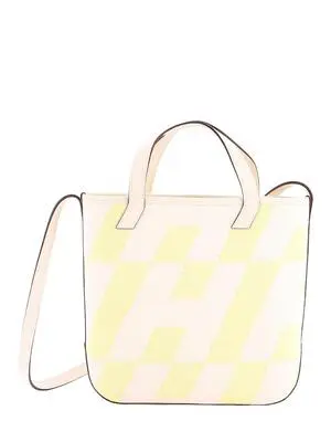 Hermès 27 Cabas H En Biais Tote Canvas With Leather Yellow