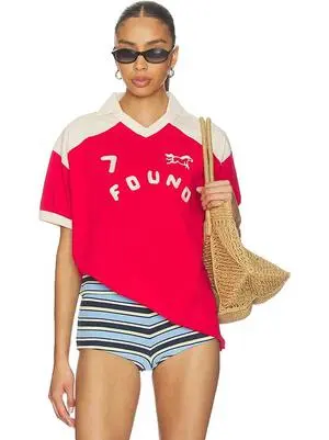 FOUND Goji Jersey Polo Shirt - Red