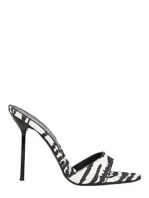 Paris Texas Lidia Mule Sandal - White Zebra