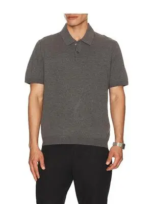Theory Light Bilen Soris Polo In Charcoal - Medium Grey