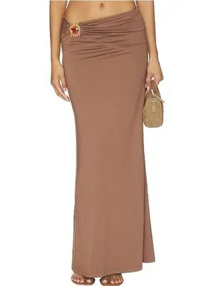 MORE TO COME Brixton Maxi Skirt - Tan