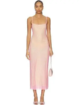 AREA Crystal Hotfix Cami Dress - Bubblegum