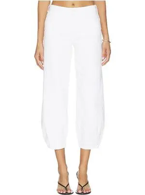 L'Agence Krista Tapered Leg Pant In White - Blanc