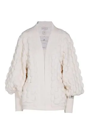 THE EXTREME COLLECTION Ivory Merino Wool And Alpaca Puff Sleeve Cardigan - White