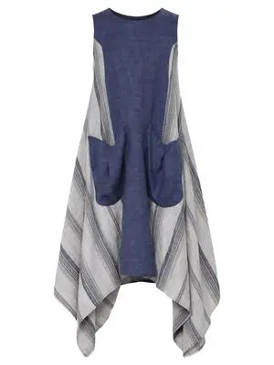 METAMORPHOZA Sleeveless A-line Dress With Pocket Accents - Blue
