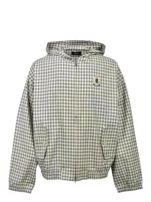 BREATH Check Pattern Logo-patch Hooded Jacket - Neutrals