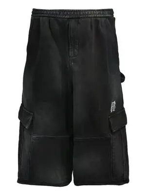 BREATH Faded Effect Cargo Shorts - Black
