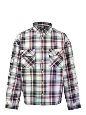 BREATH Check-pattern Graphic-print Shirt - Neutrals