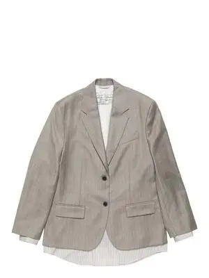 Acne Studios Single-breasted Layered Suit Blazer - Grey