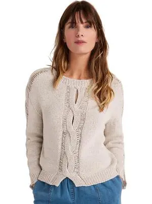 THE KNOTTY ONES Séja Sweater Handmade Upcycled Cotton Knit - Silver Grey