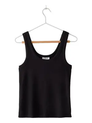 HAVEN WELL WITHIN Organic Cotton Scoop Neck Tank Top - Black