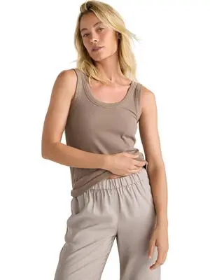 HAVEN WELL WITHIN Haven Well Within Organic Cotton Scoop Neck Tank Top Carbon