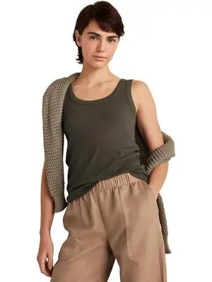 HAVEN WELL WITHIN Haven Well Within Organic Cotton Scoop Neck Tank Top Cypress