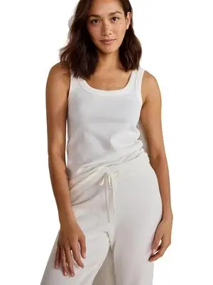 HAVEN WELL WITHIN Organic Cotton Scoop Neck Tank Top - Ivory
