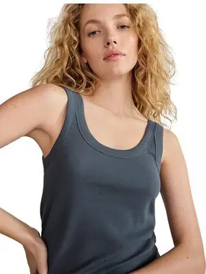 HAVEN WELL WITHIN Organic Cotton Scoop Neck Tank Top - Midnight
