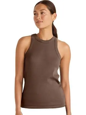 HAVEN WELL WITHIN Organic Cotton Racerback Tank Top - Deep Mocha