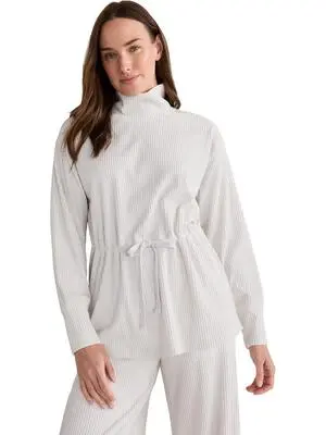 HAVEN WELL WITHIN Ottoman Rib Drawstring-waist Tunic - Feather