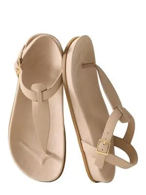 HAVEN WELL WITHIN Leather And Suede Thong Sandal - Mousse