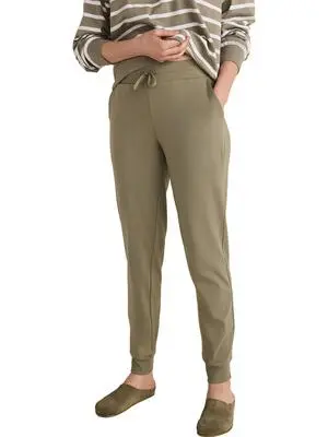 HAVEN WELL WITHIN Organic Cotton Interlock Joggers - Vetiver