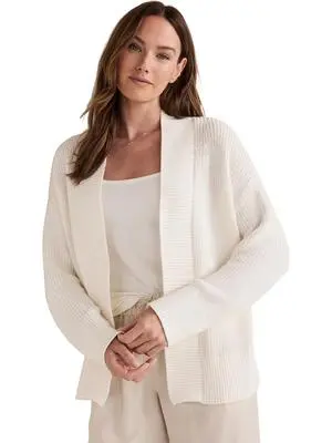 HAVEN WELL WITHIN Haven Well Within Organic Cotton Shaker Stitch Open Front Cardigan