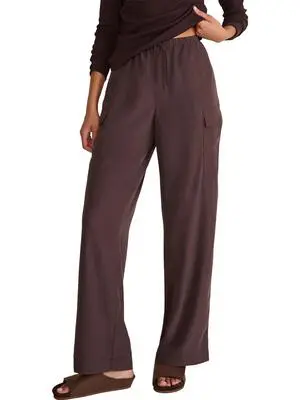 HAVEN WELL WITHIN Drapey Modal Cargo Pants - Blackcurrant