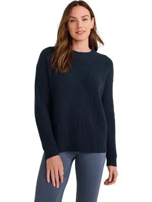 HAVEN WELL WITHIN Cashmere Shaker Stitch Crewneck Sweater - Twilight