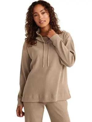 HAVEN WELL WITHIN Ottoman Rib Cowl Neck Top - Nightengale