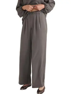 HAVEN WELL WITHIN Washed Pleated Straight Leg Pants - Rainfall