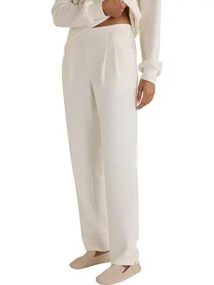 HAVEN WELL WITHIN Double Knit Pleated Pants - Ivory