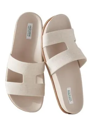 HAVEN WELL WITHIN Haven Well Within Linen Cutout Slides Natural