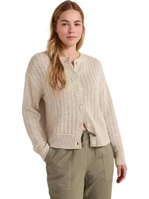 HAVEN WELL WITHIN Textured Linen Tape Yarn Cardigan - Seeded Undyed