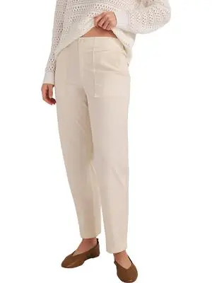 HAVEN WELL WITHIN Organic Cotton Twill Slim Barrel Leg Pants - Sandstone