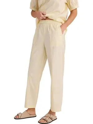 HAVEN WELL WITHIN Organic Cotton Twill Tapered Pants - Straw