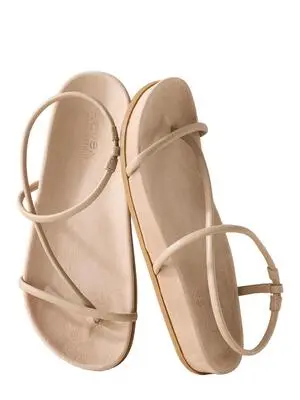 HAVEN WELL WITHIN Strappy Leather Molded Sandals - Warm Willow