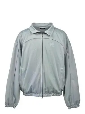 BREATH Mesh Logo-embroidered Zip-up Jacket - Grey