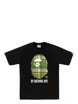 A BATHING APE Ape Head Check-print T-shirt - Black