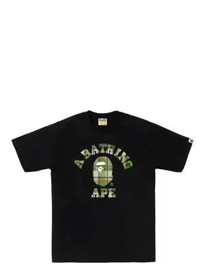 A BATHING APE Ape Head Check-print T-shirt - Black