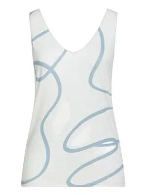 Majestic Filatures Viscose & Elastane Two-tone V-neck Sleeveless Top - Blue