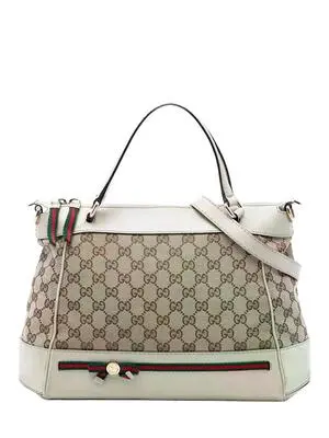 Gucci Gg Canvas Web Mayfair Satchel - Neutrals