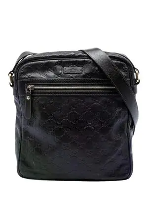 Gucci Embossed Leather Crossbody Bag - Brown