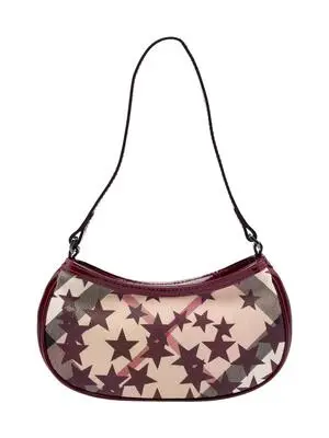 Burberry Mini Supernova Check Coated Canvas Stars Hobo Shoulder Bag - Neutrals