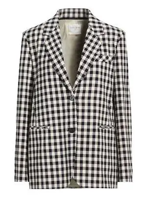 FORTE_FORTE Single-breasted Checked Blazer - Black