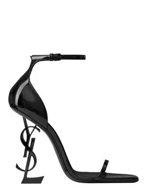 Saint Laurent Opyum Patent Leather Sandals - Black